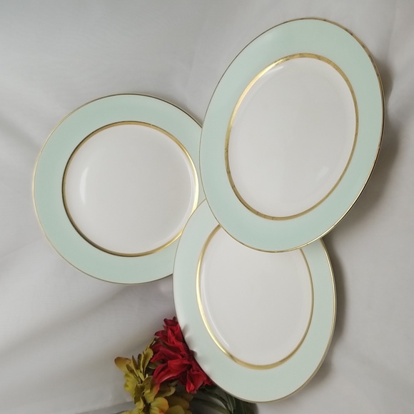 Pope Gosser | Dining | Poe Gosser China Spring Coin Gold Dinner Plates ...